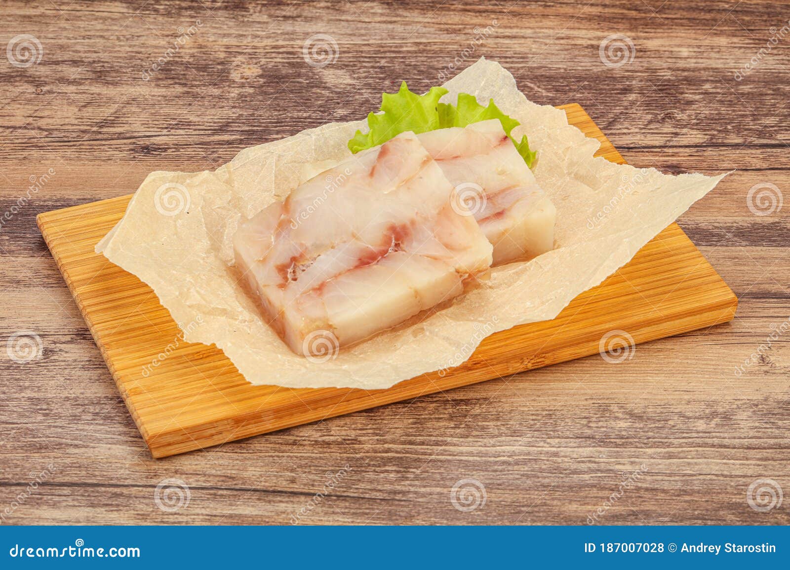 Raw Pollock Fish Fillet for Cooking Stock Photo - Image of cutting ...