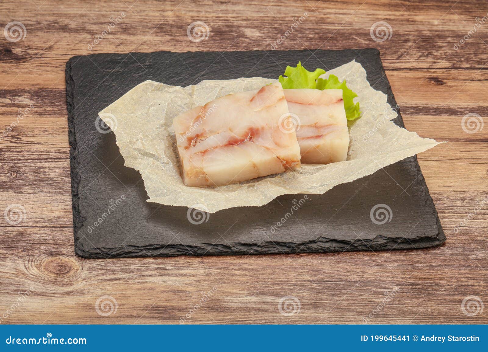 Raw Pollock Fish Fillet for Cooking Stock Image - Image of background ...