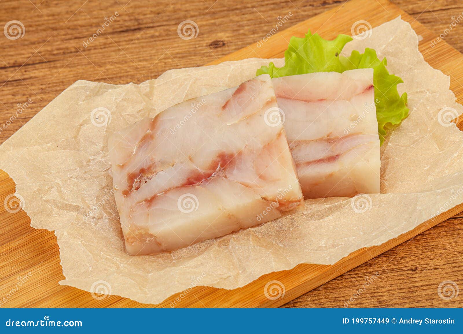 Raw Pollock Fish Fillet for Cooking Stock Image - Image of white, board ...