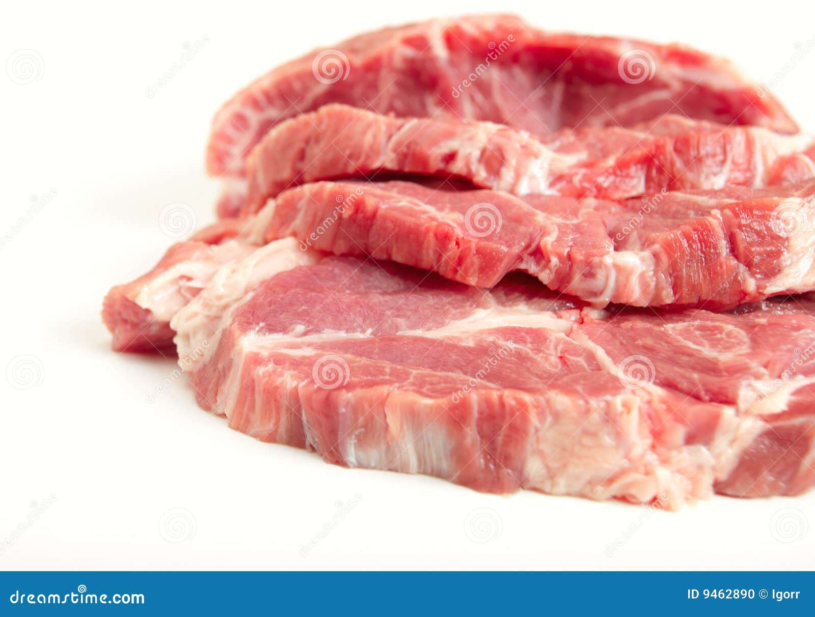 Raw pork stock photo. Image of sirloin, white, meat, piece - 9462890
