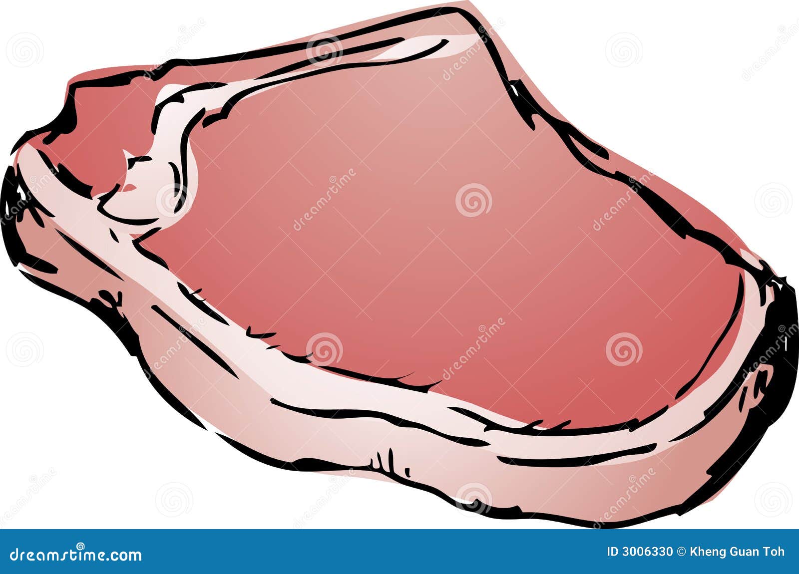 Raw pork chop stock vector. Illustration of lineart, icon - 3006330