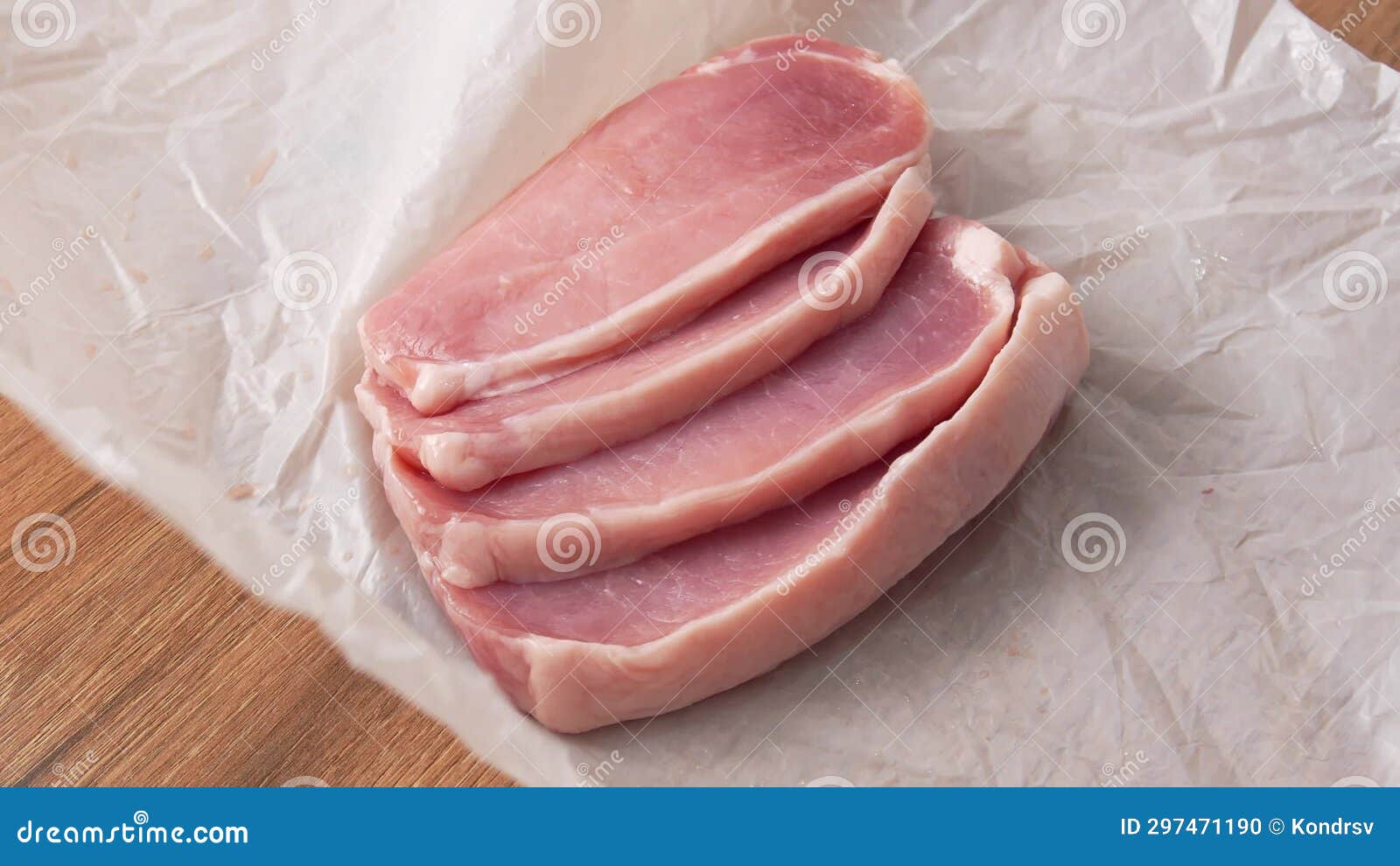 Raw Pork Chops on Butcher Paper. Stock Footage - Video of seasoning ...