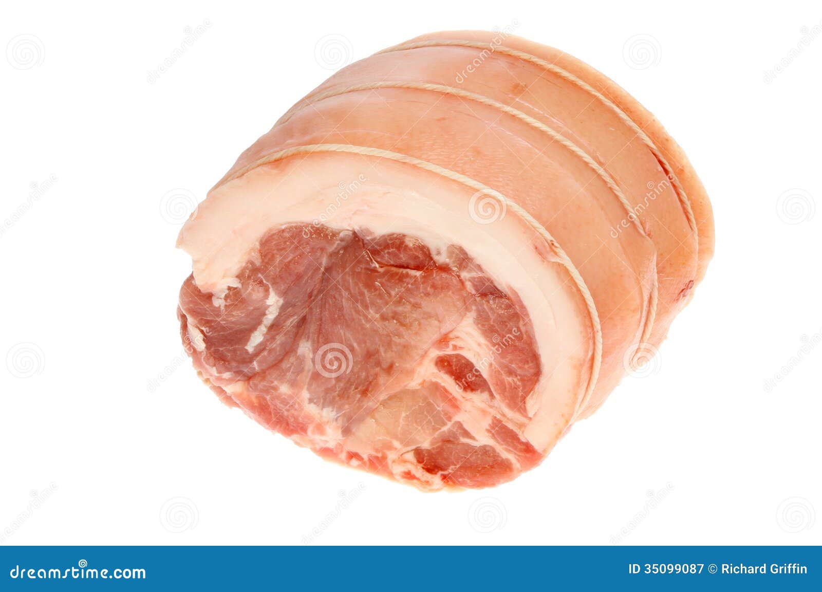 Raw pork joint stock image. Image of rolled, isolated - 35099087
