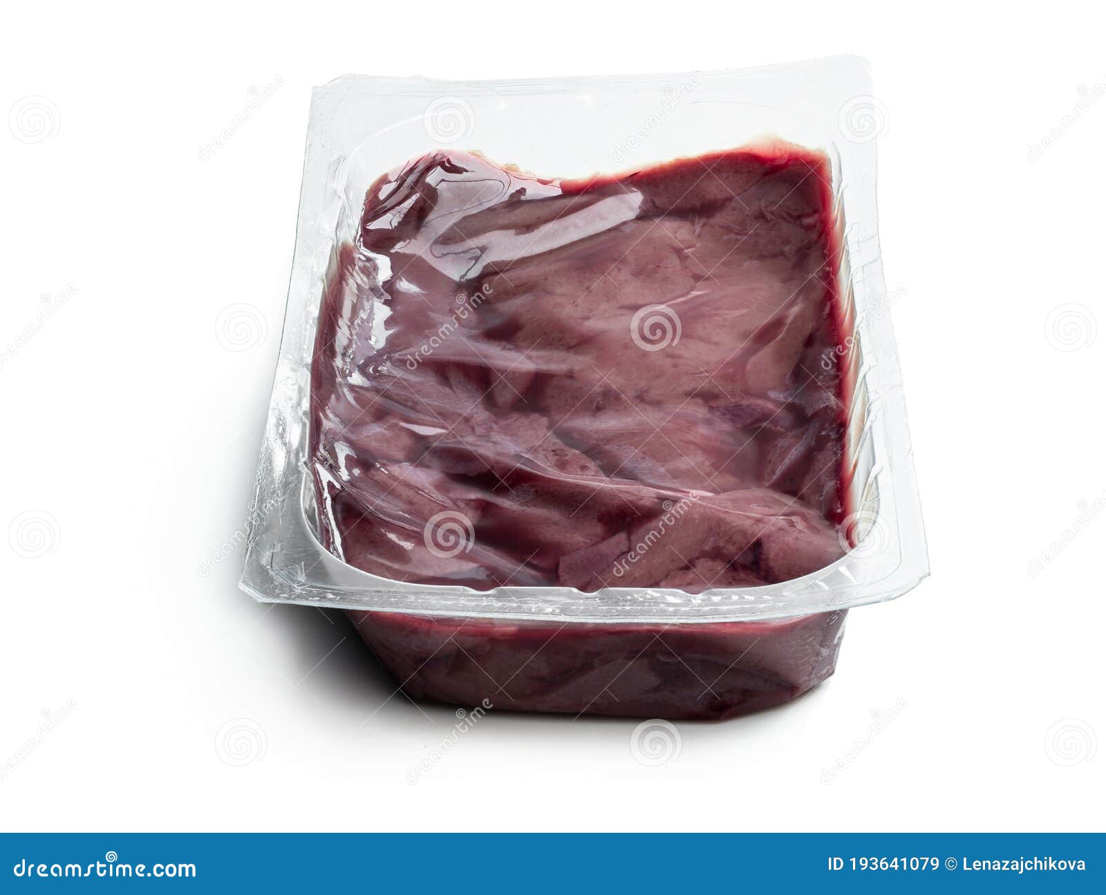 Raw Pork Liver in a Pack Isolated on White Stock Image - Image of food ...