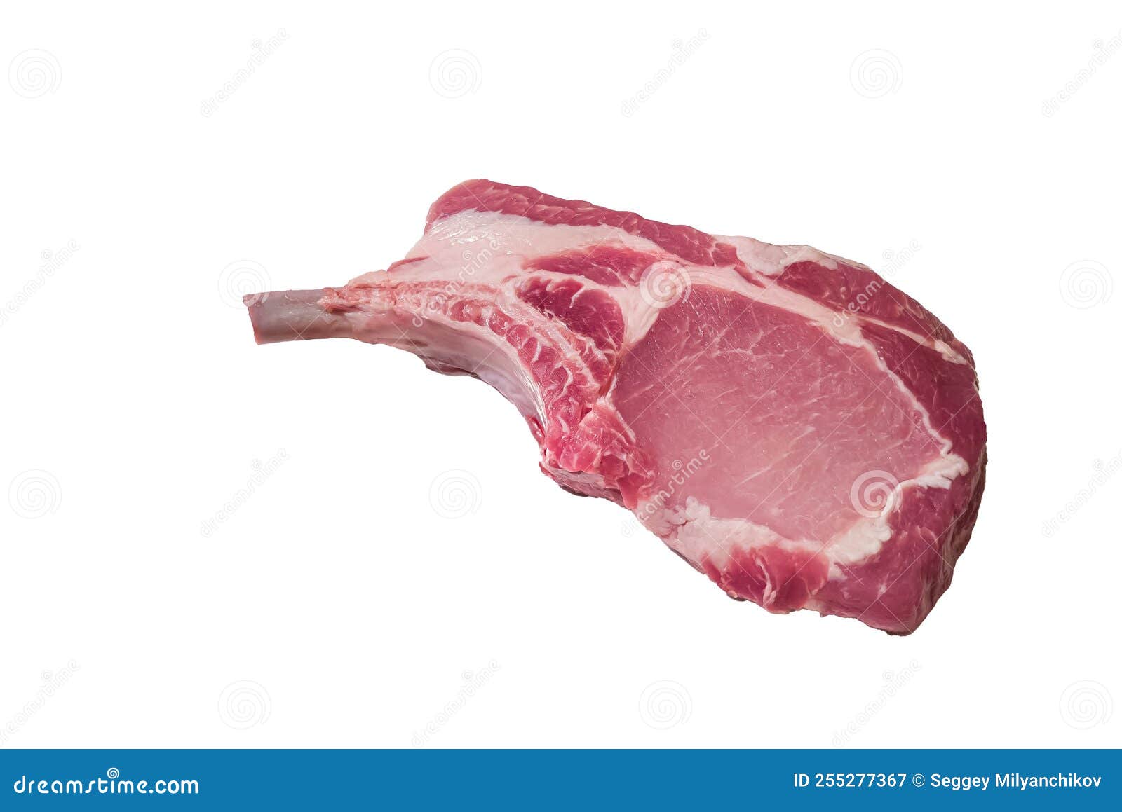 Raw Pork Loin on the Bone with Bacon Stock Image - Image of loin ...