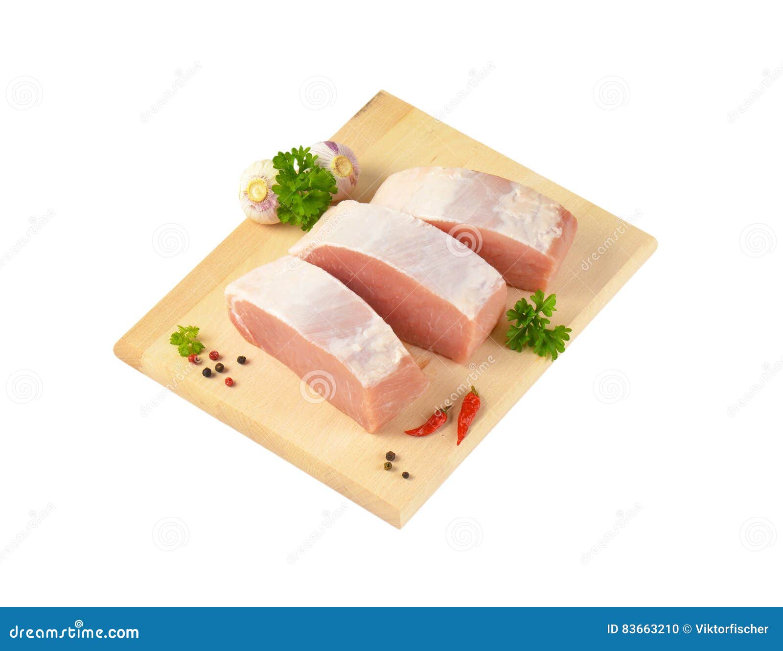 Raw pork loin stock photo. Image of pieces, fresh, background - 83663210
