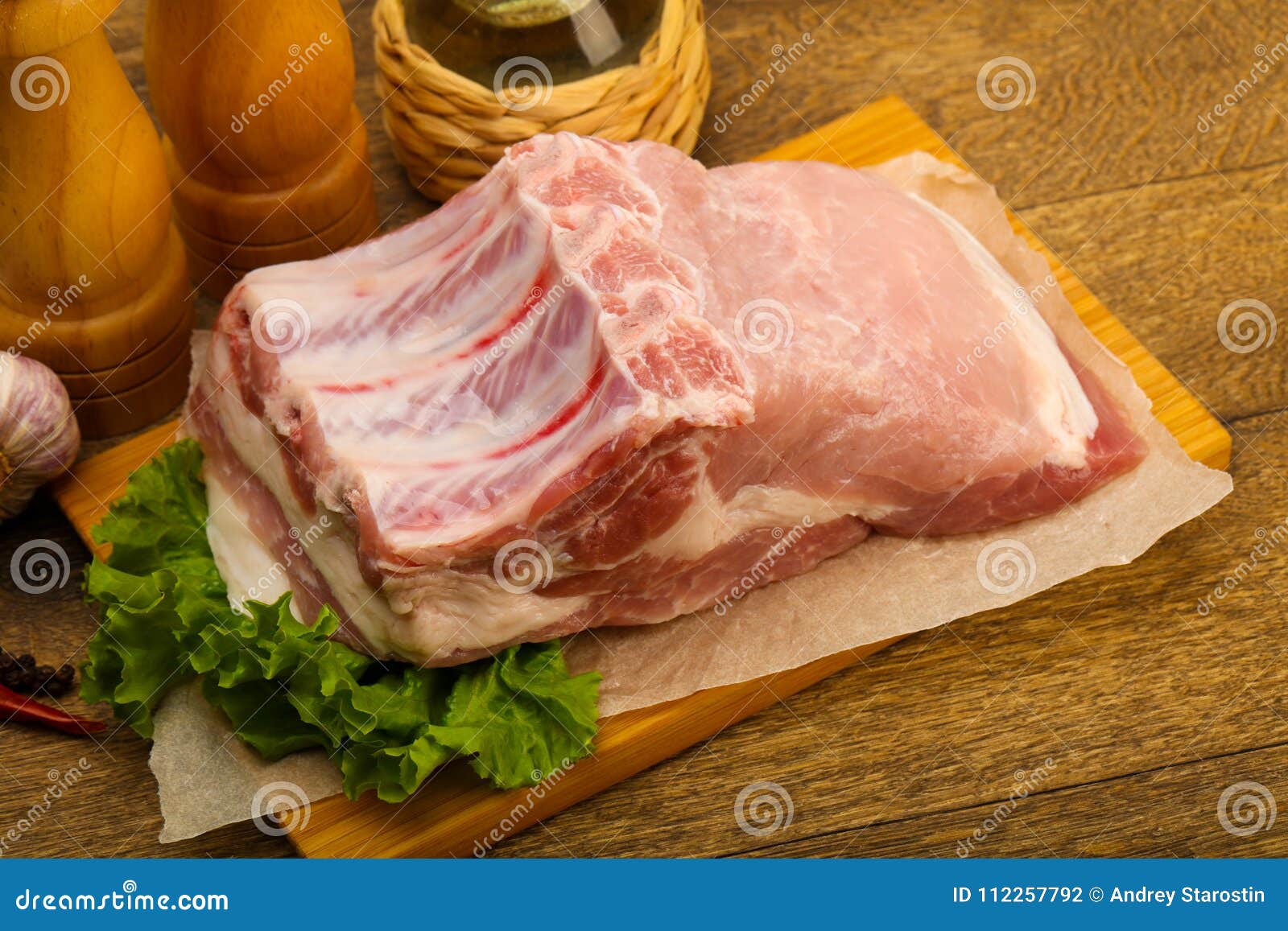 Raw pork meat stock photo. Image of isolated, fillet - 112257792