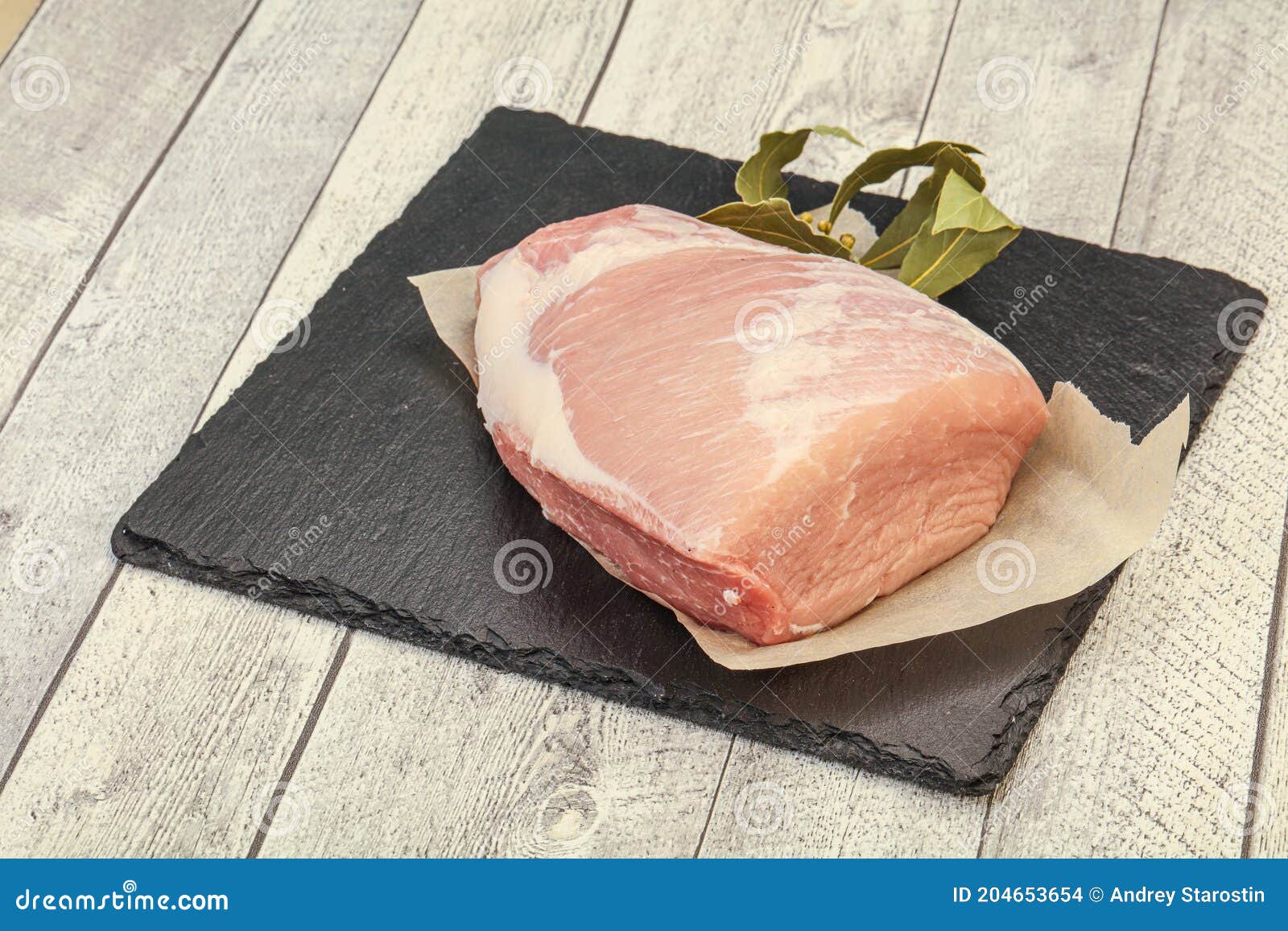 Raw pork meat for cooking stock photo. Image of isolated - 204653654