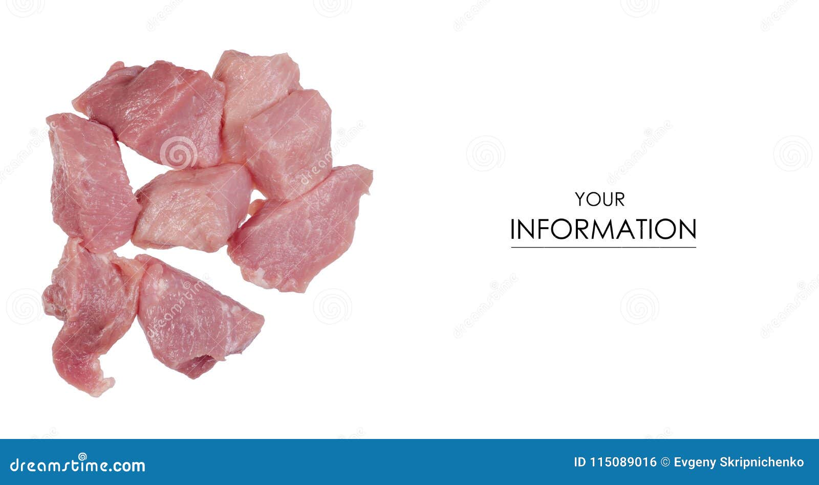 Raw Pork Meat Pieces Pattern Stock Photo - Image of muscle, ingredient ...