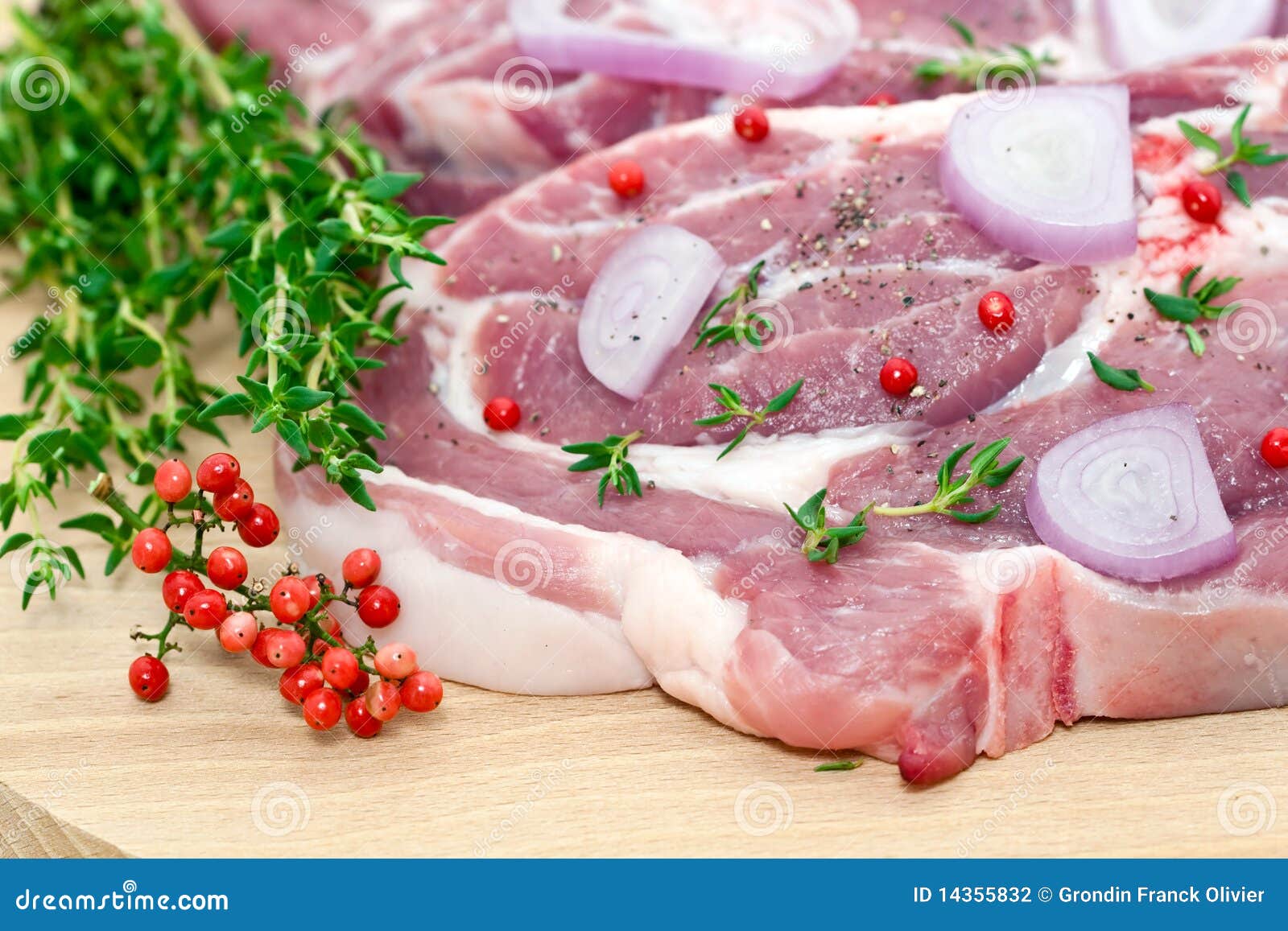 Raw Pork Meat and Seasoning Stock Photo - Image of nutritional, pork ...