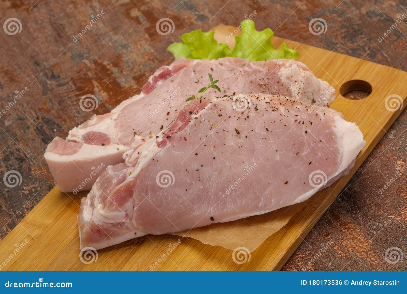 Raw Pork Meat Steak for Grill Stock Photo - Image of cutting, chops ...