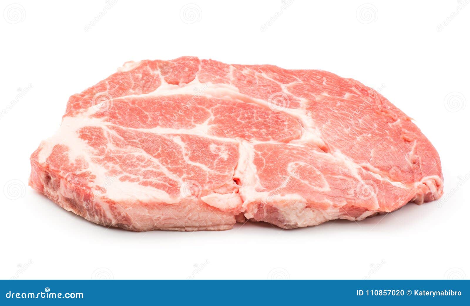 Raw Pork Neck Cut Isolated on White Stock Photo - Image of isolated ...