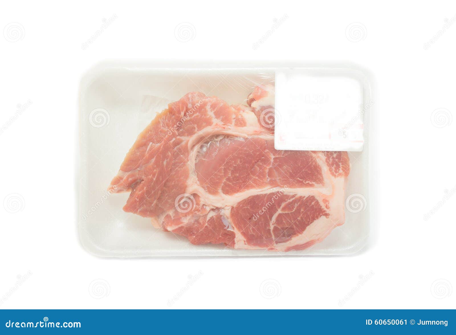 Raw Pork in Packaging Tray with Price Tag Stock Image - Image of ...