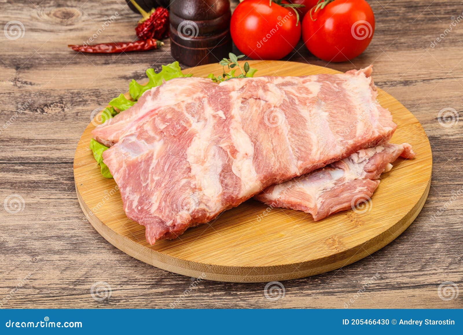 Raw pork ribs for cooking stock photo. Image of food - 205466430