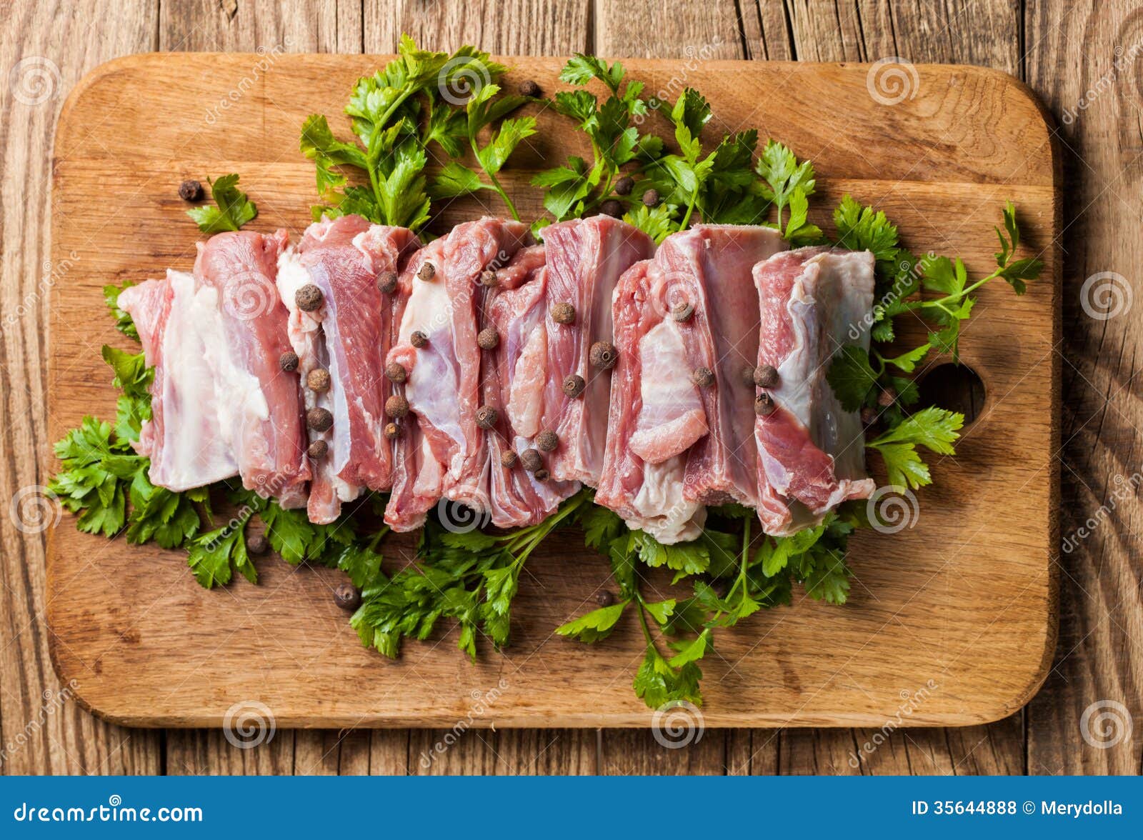 Raw pork ribs stock photo. Image of gastronomy, horizontal - 35644888