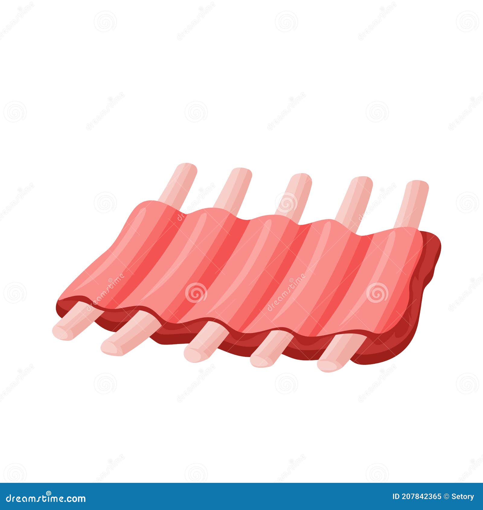 Raw pork ribs icon stock illustration. Illustration of kitchen - 207842365