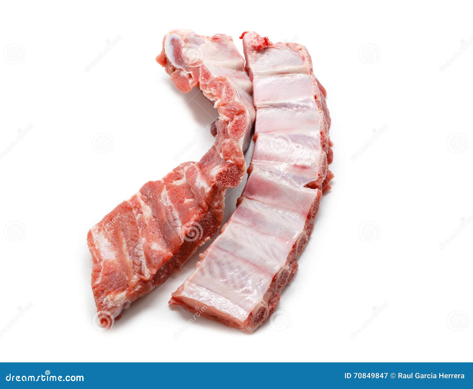 Raw Pork Ribs Isolated on White Background Stock Image - Image of ...