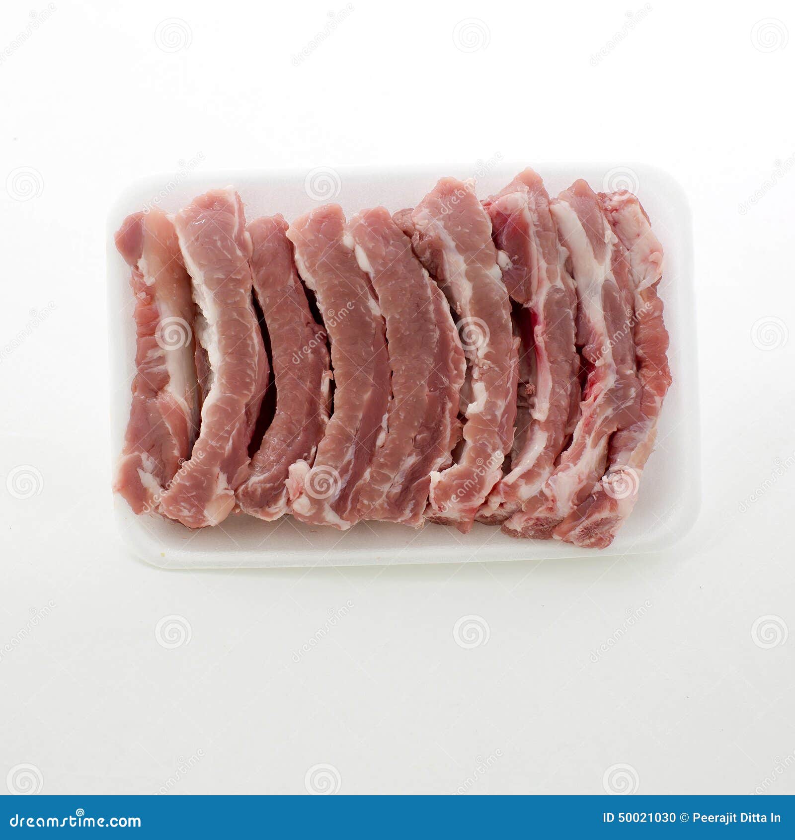 Raw Pork Ribs Isolated on White Background Stock Photo - Image of ...