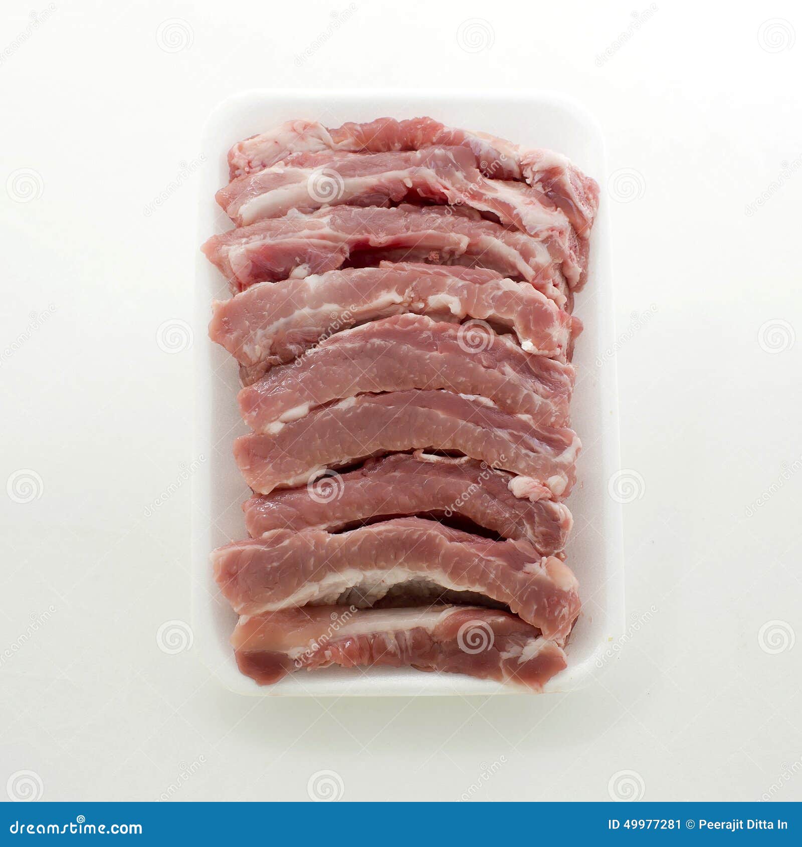 Raw Pork Ribs Isolated on White Background Stock Image - Image of ...
