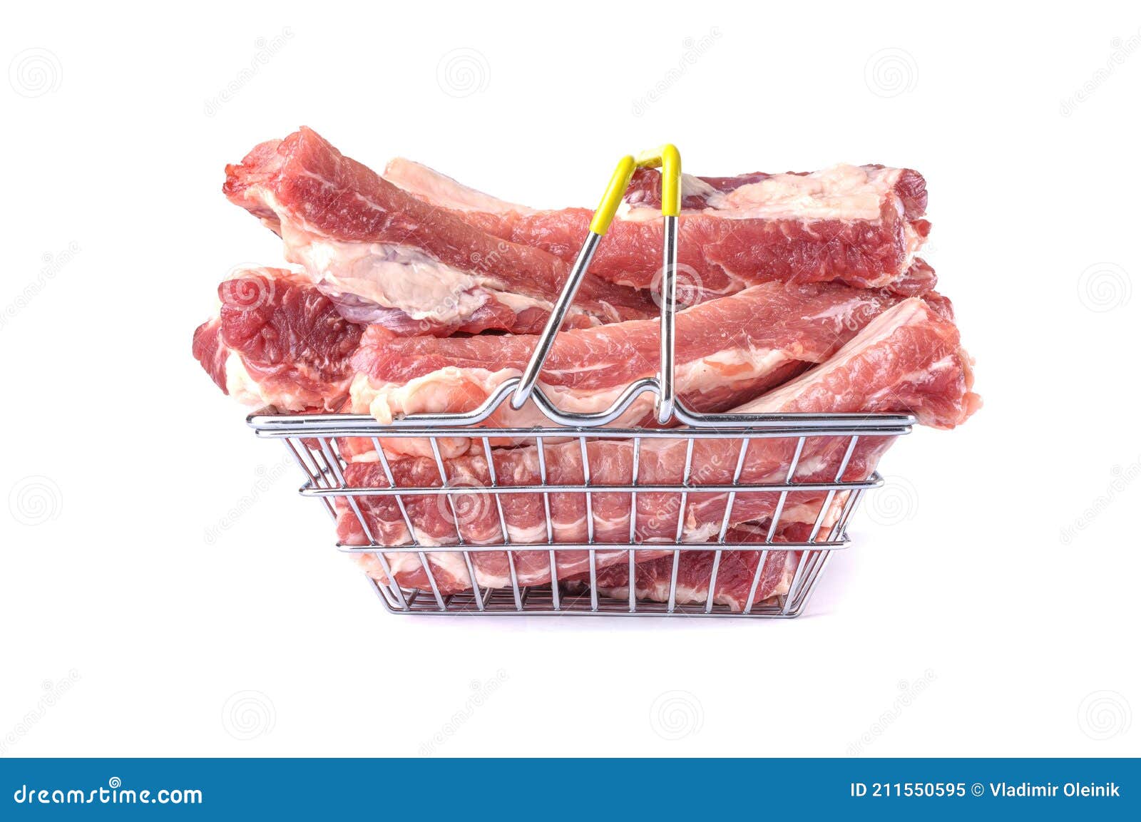 Raw Pork Ribs are Isolated on a White Background Stock Image - Image of ...