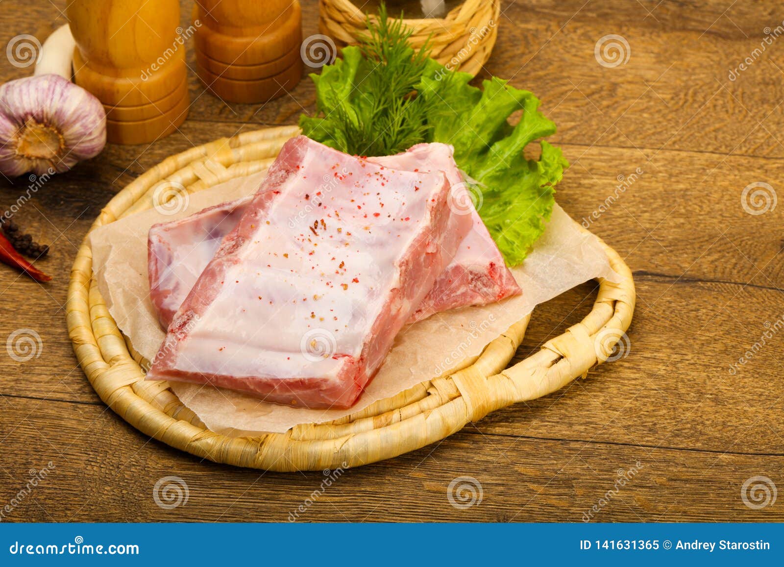 Raw pork ribs stock image. Image of uncooked, fresh - 141631365