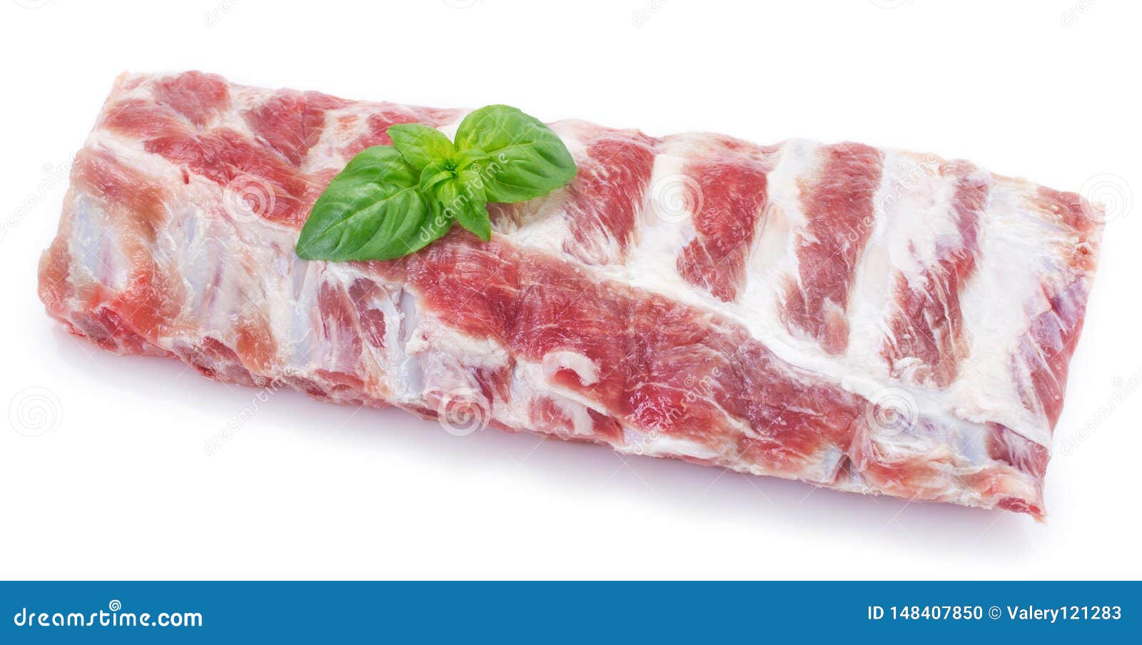Raw Pork Ribs on White Background Stock Photo - Image of meat ...