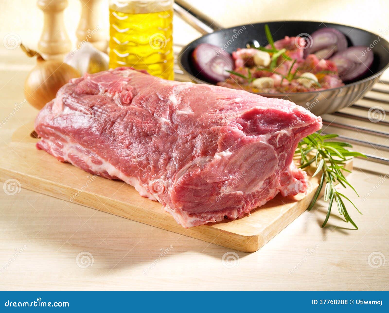 Raw Pork Shoulder Square Cut with the Bone Stock Photo - Image of meat ...