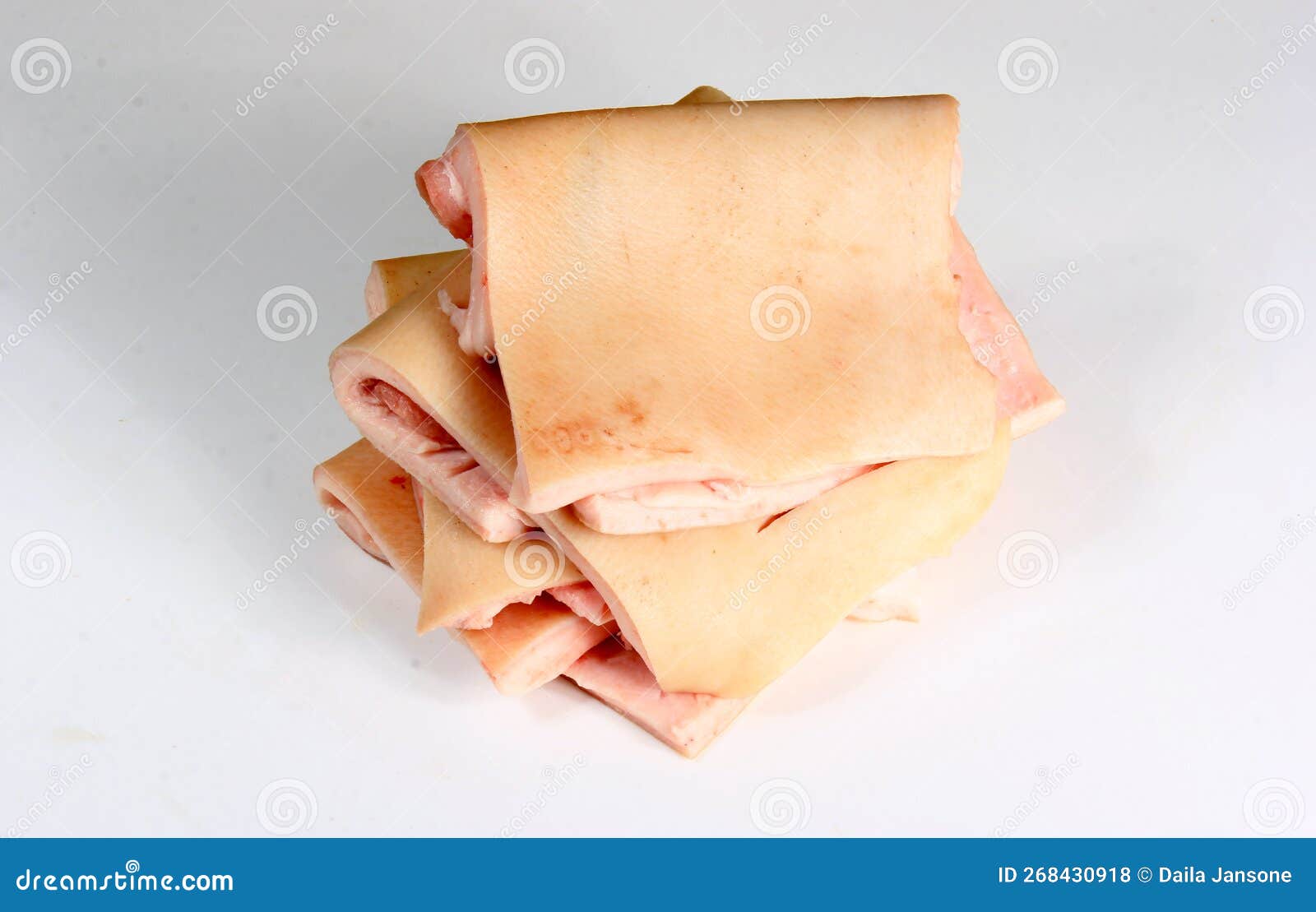 Raw Pork Skin on White Background Stock Photo - Image of nutrition ...