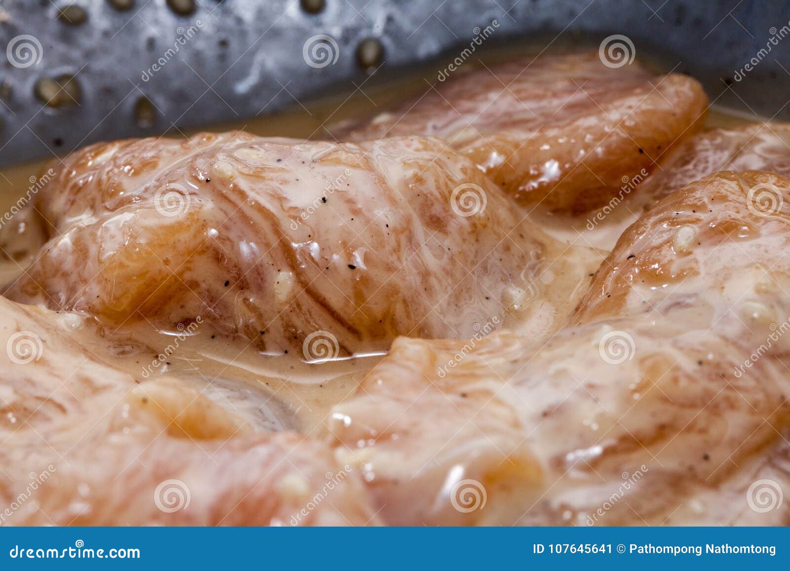 Raw Pork Slice Meat with Fermented Stock Image - Image of fermented ...