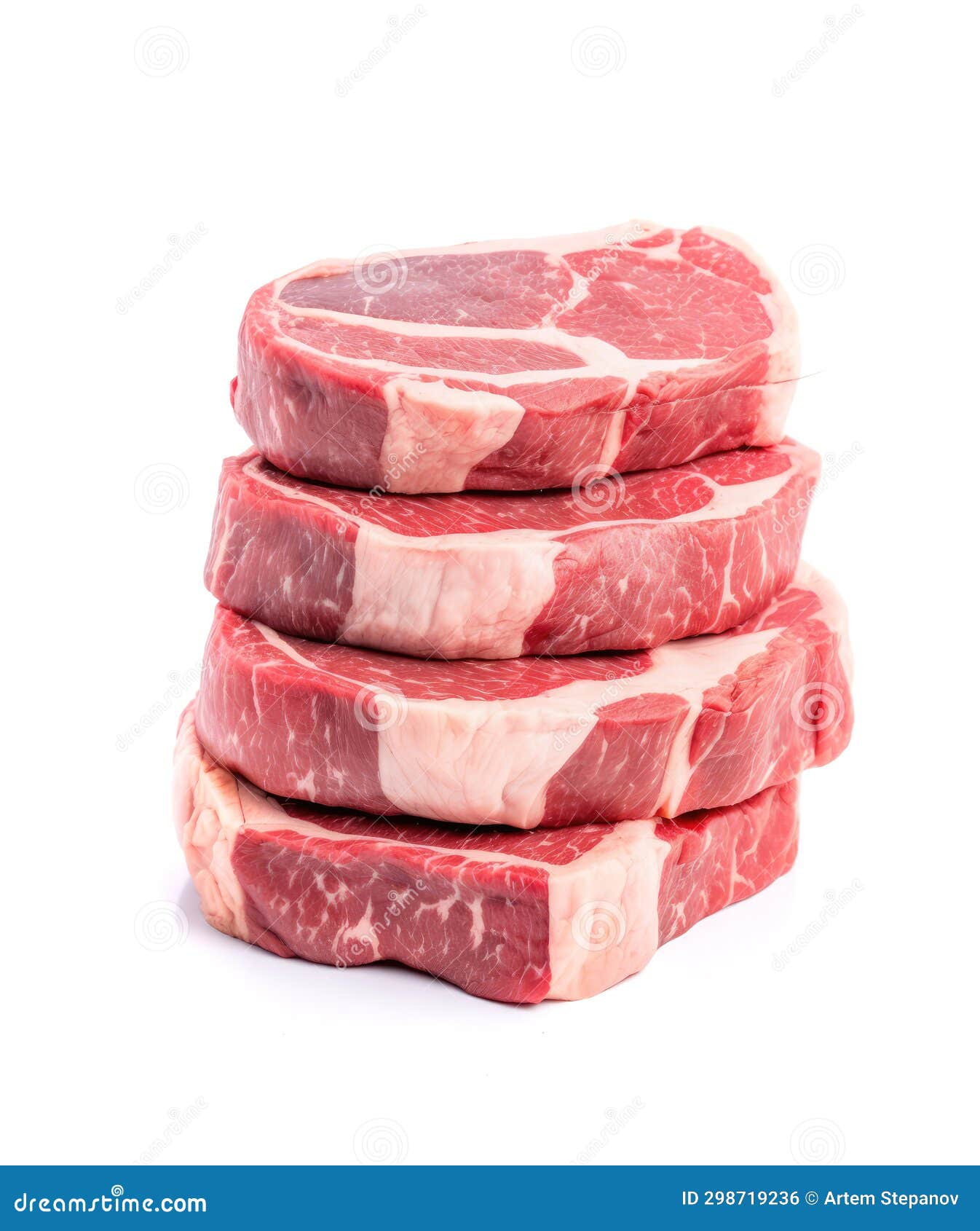 Raw Pork Stack, Steaks Pile, Fresh Uncooked Meat Slices, Raw Beef ...