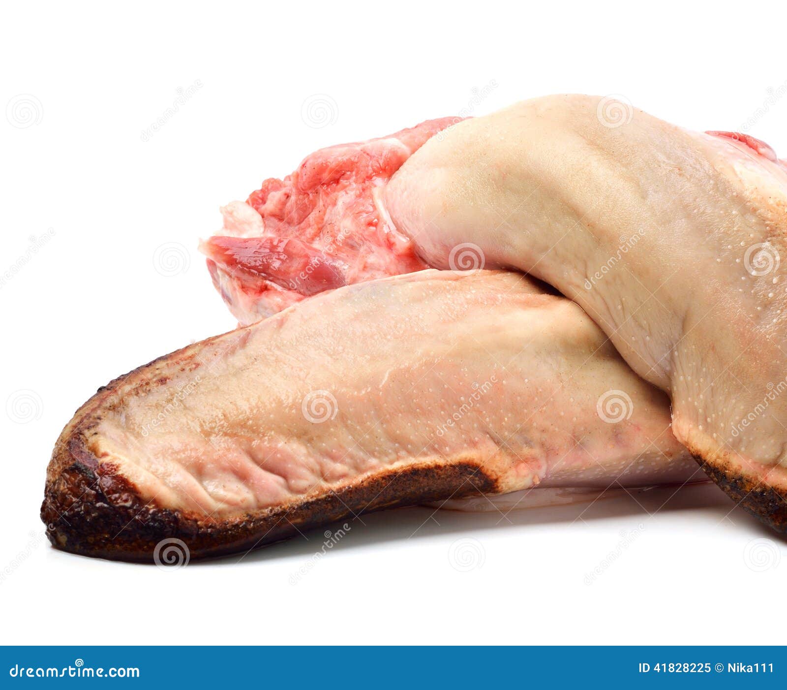 Raw pork tongue stock image. Image of gastronomy, body - 41828225