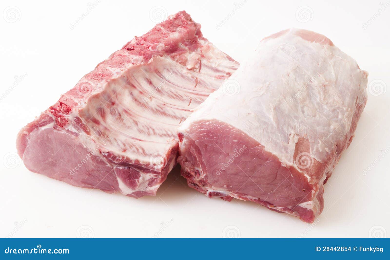 Raw pork on white stock photo. Image of animal, muscle - 28442854