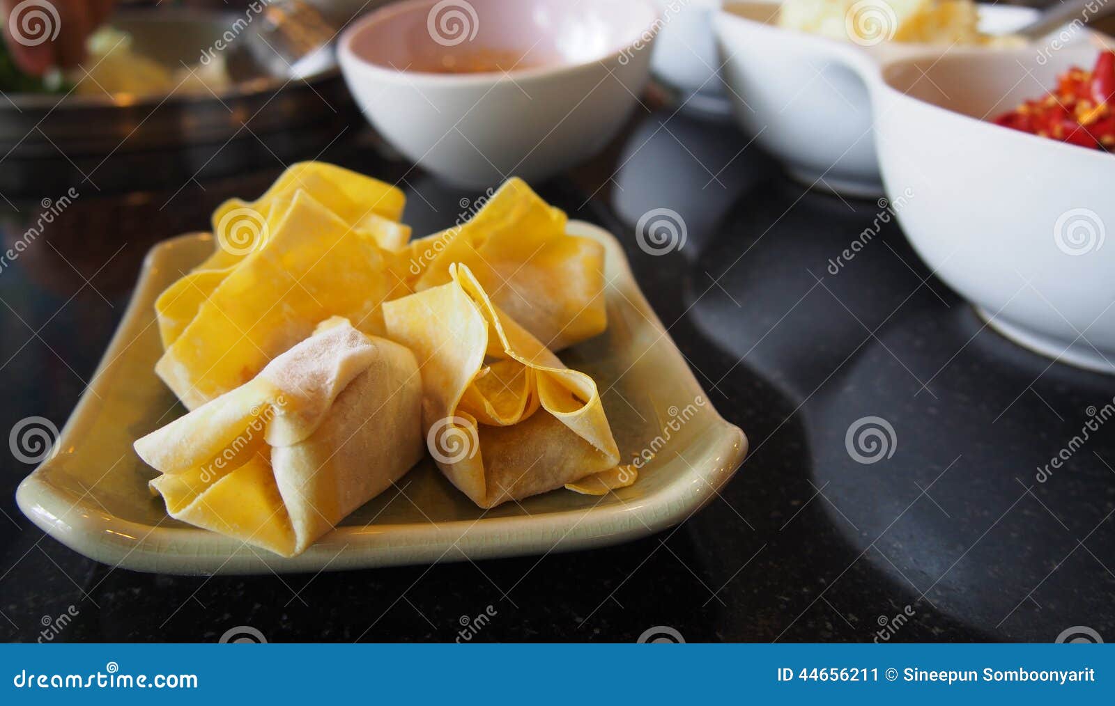 Raw pork wonton stock image. Image of plates, dumplings - 44656211
