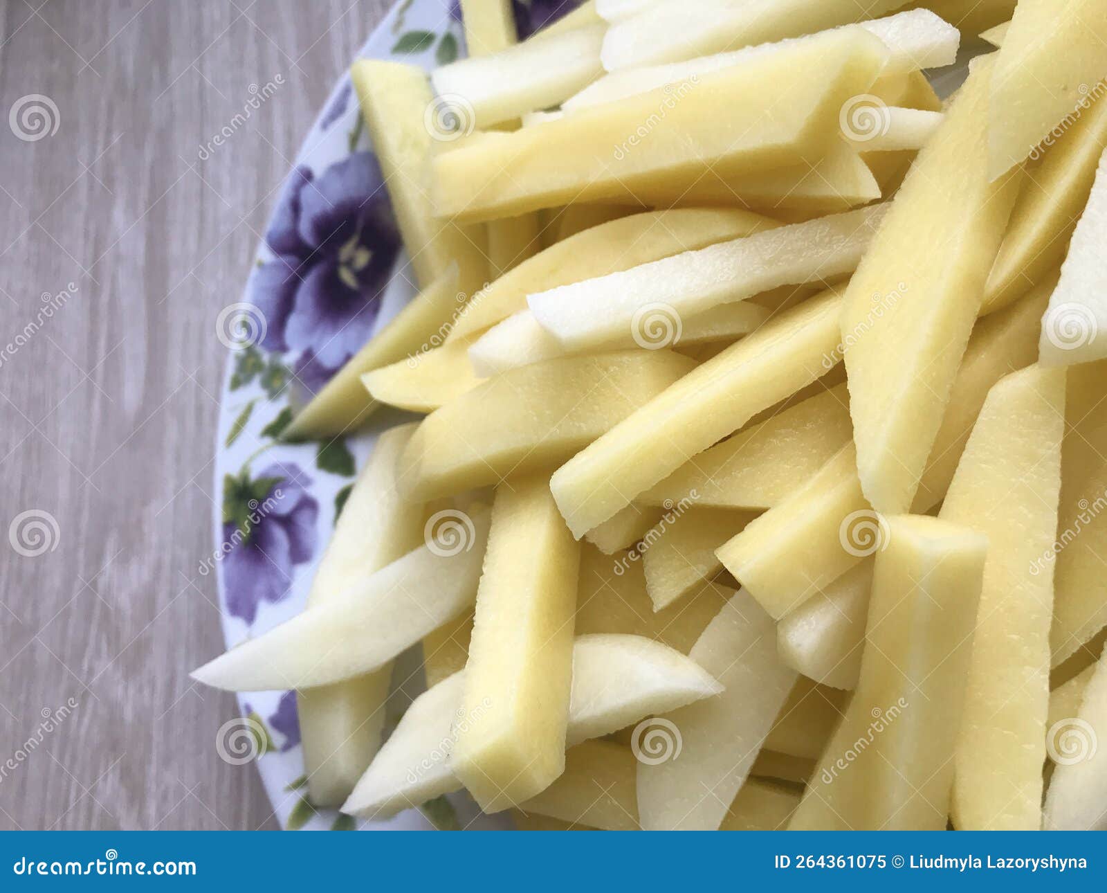 Raw Potatoes Cut for Making French Fries Stock Image - Image of french ...