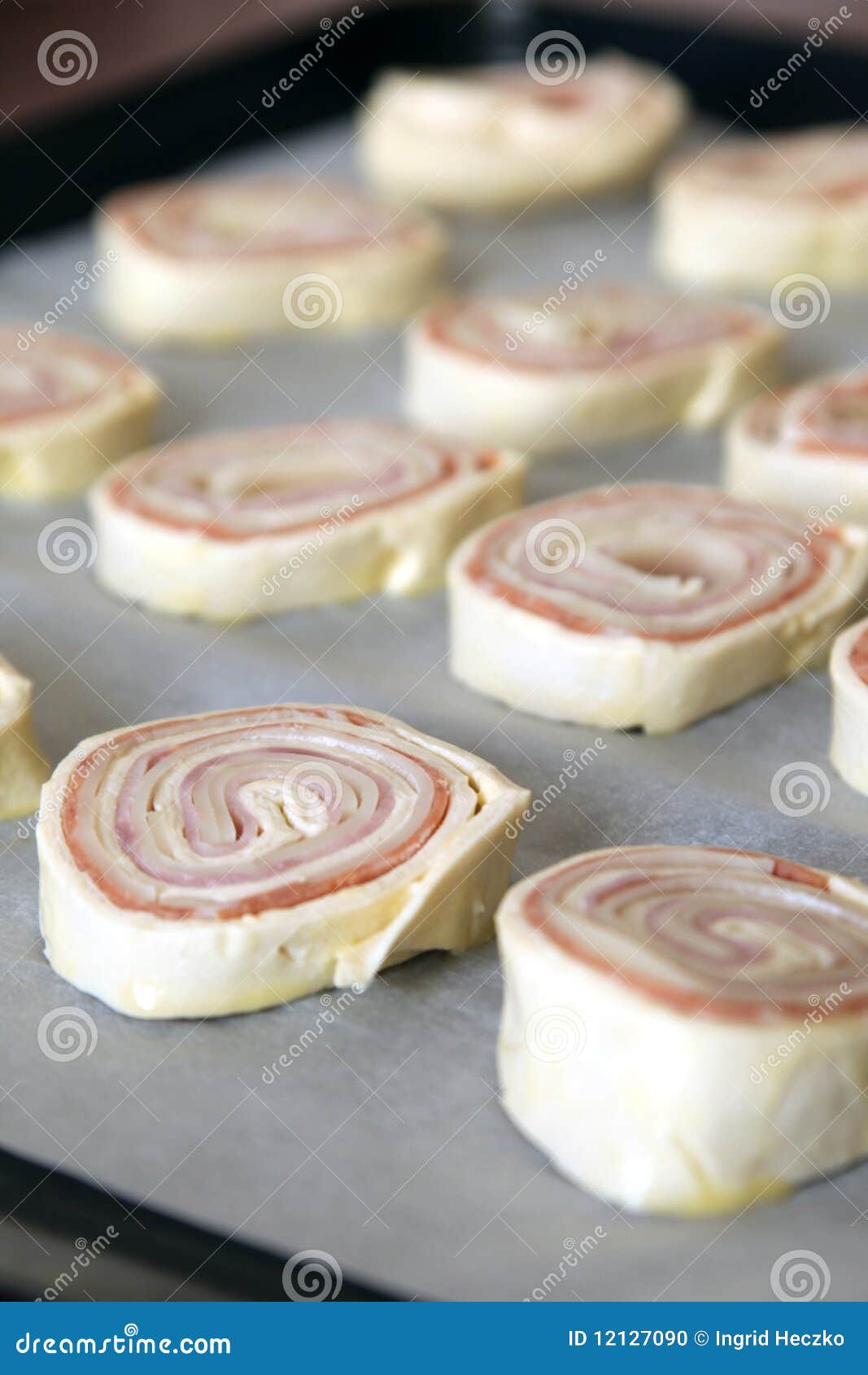 Raw puff pastry rolls stock photo. Image of snack, baking - 12127090