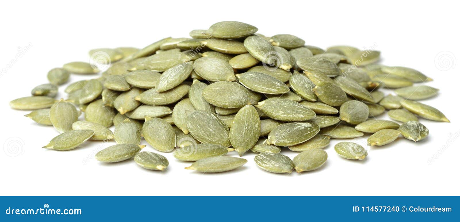 Raw Pumpkin Seeds Isolated on White Stock Photo - Image of snack, grain ...