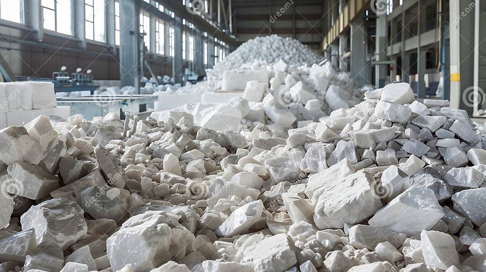 Raw Quartz Piles in Silicon Processing Plant Stock Illustration ...