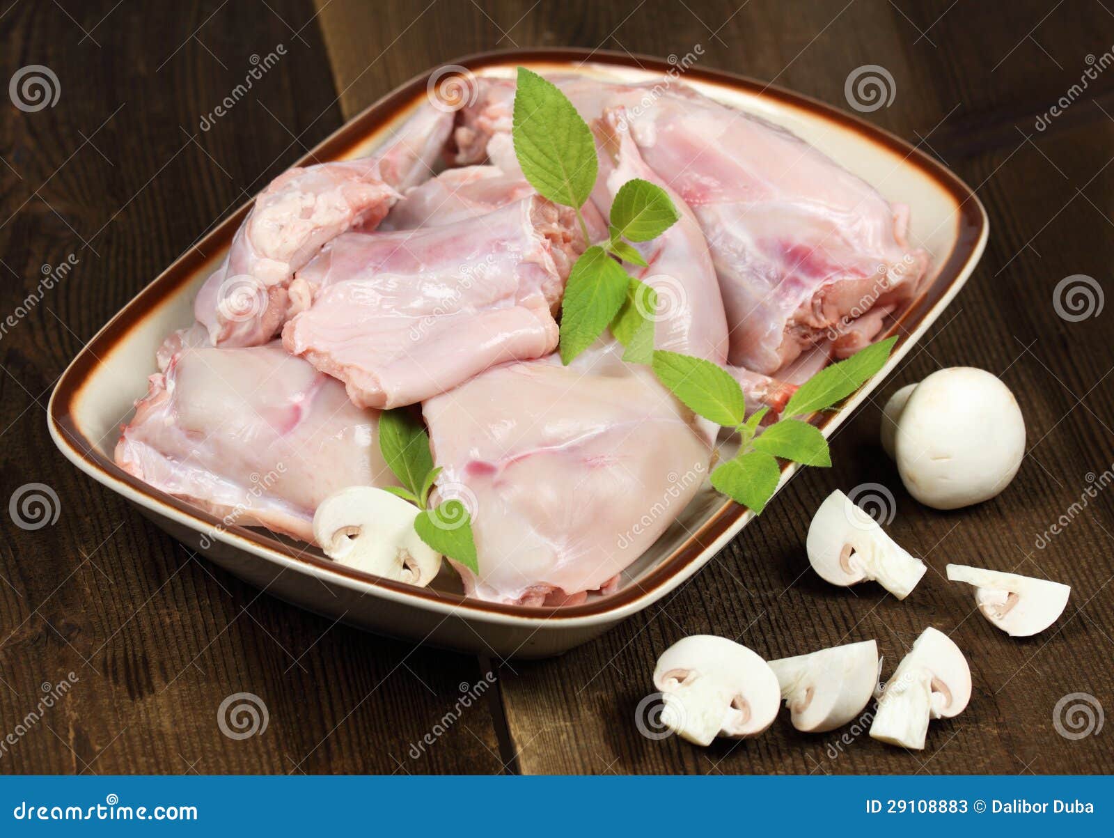 Raw rabbit stock image. Image of horizontal, mushroom - 29108883