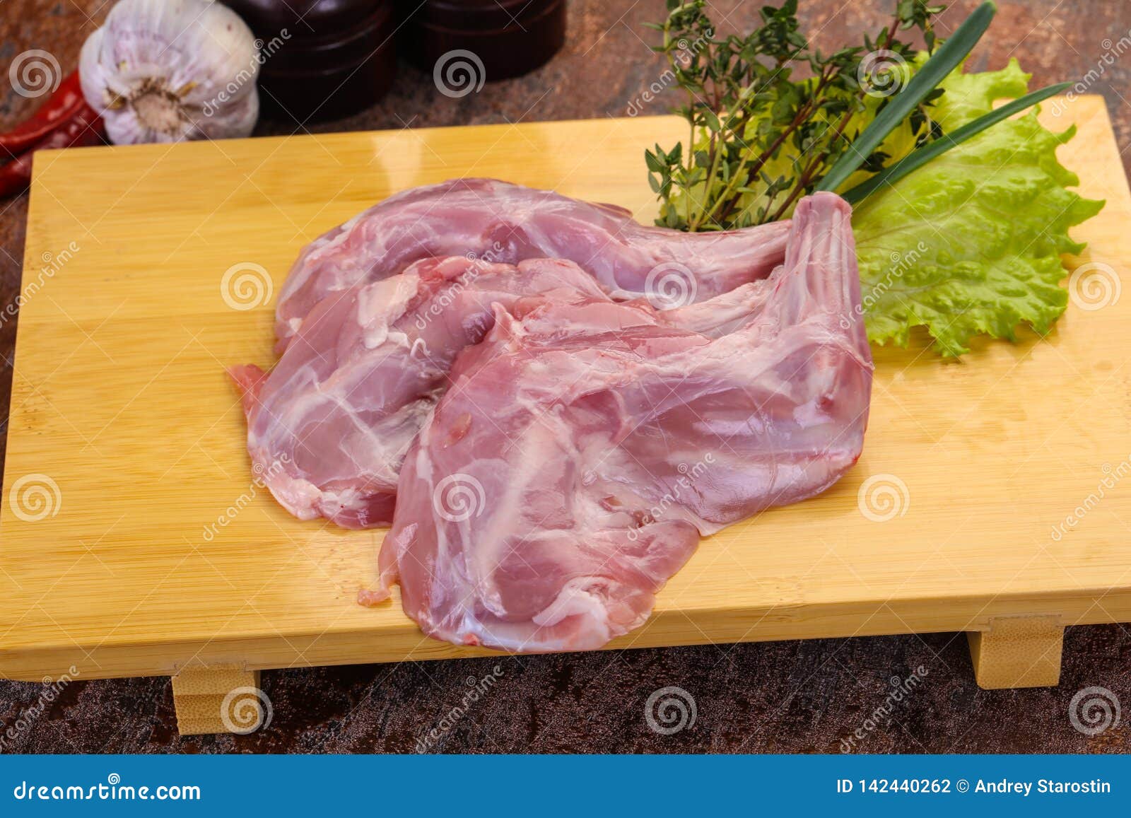 Raw rabbit legs stock photo. Image of filet, isolated - 142440262