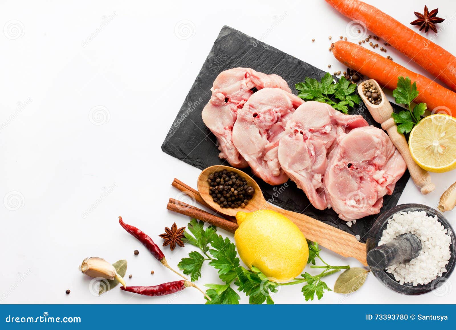 Raw Rabbit Meat Rack Saddle with Ingredient Stock Photo - Image of food ...