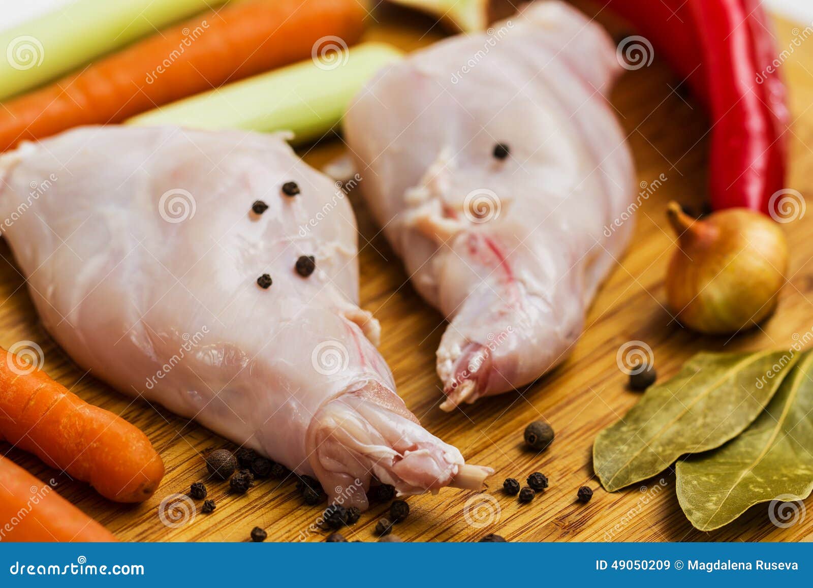 Raw rabbit meat stock image. Image of horizontal, ingredient - 49050209