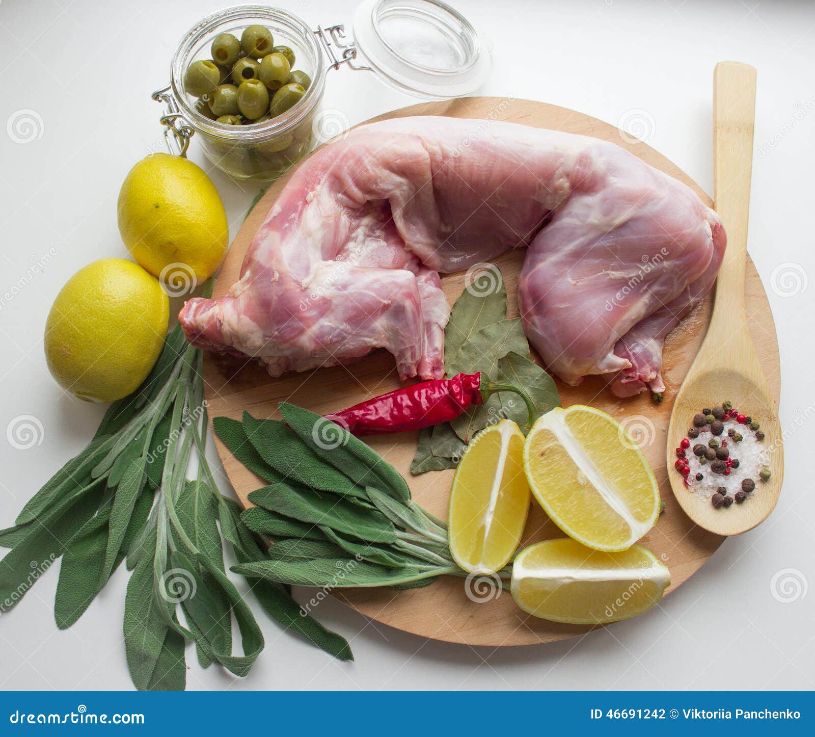 Raw rabbit stock photo. Image of rabbit, cook, pepper - 46691242