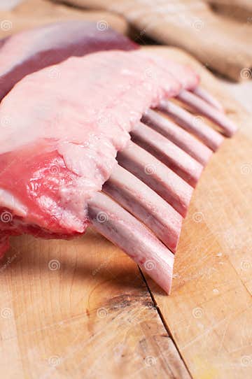 Raw Rack of Beef Meat with Bones Stock Image - Image of bones, meat ...