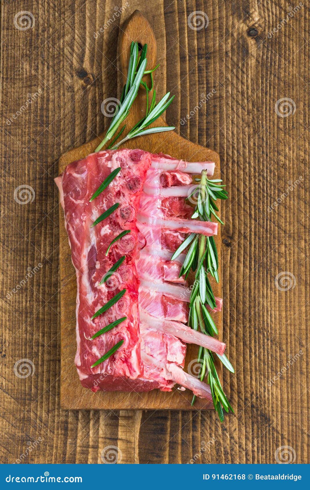 Raw rack of lamb stock photo. Image of chop, closeup - 91462168