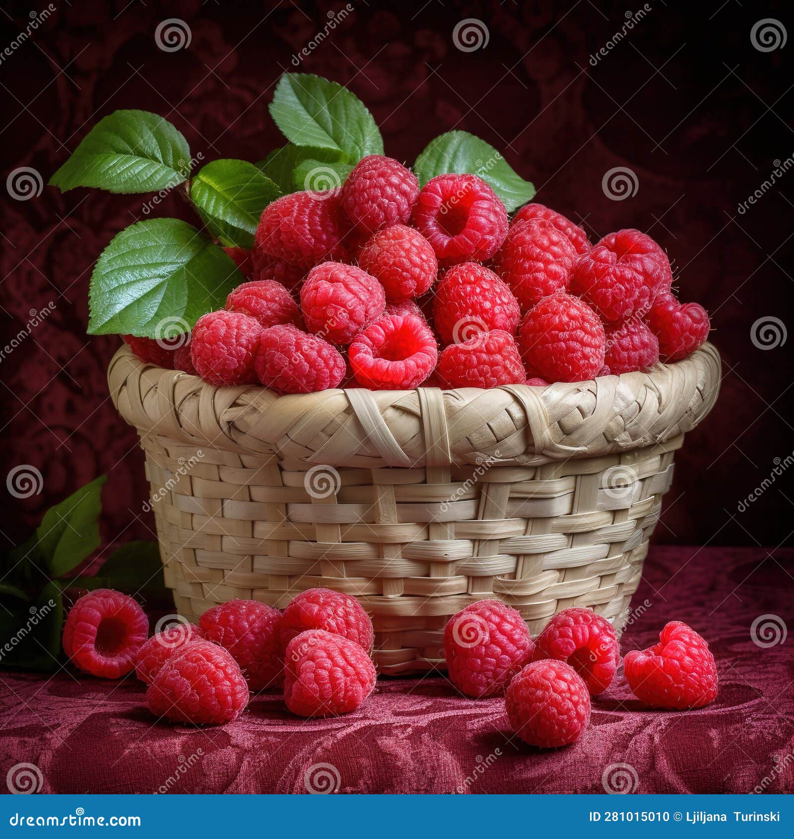 Raw Raspberry on a Wooden Basket Freshly Harvested. Ai Generated Stock ...