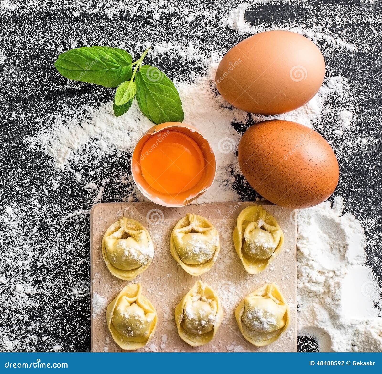 Raw ravioli stock photo. Image of food, ingredient, closeup - 48488592