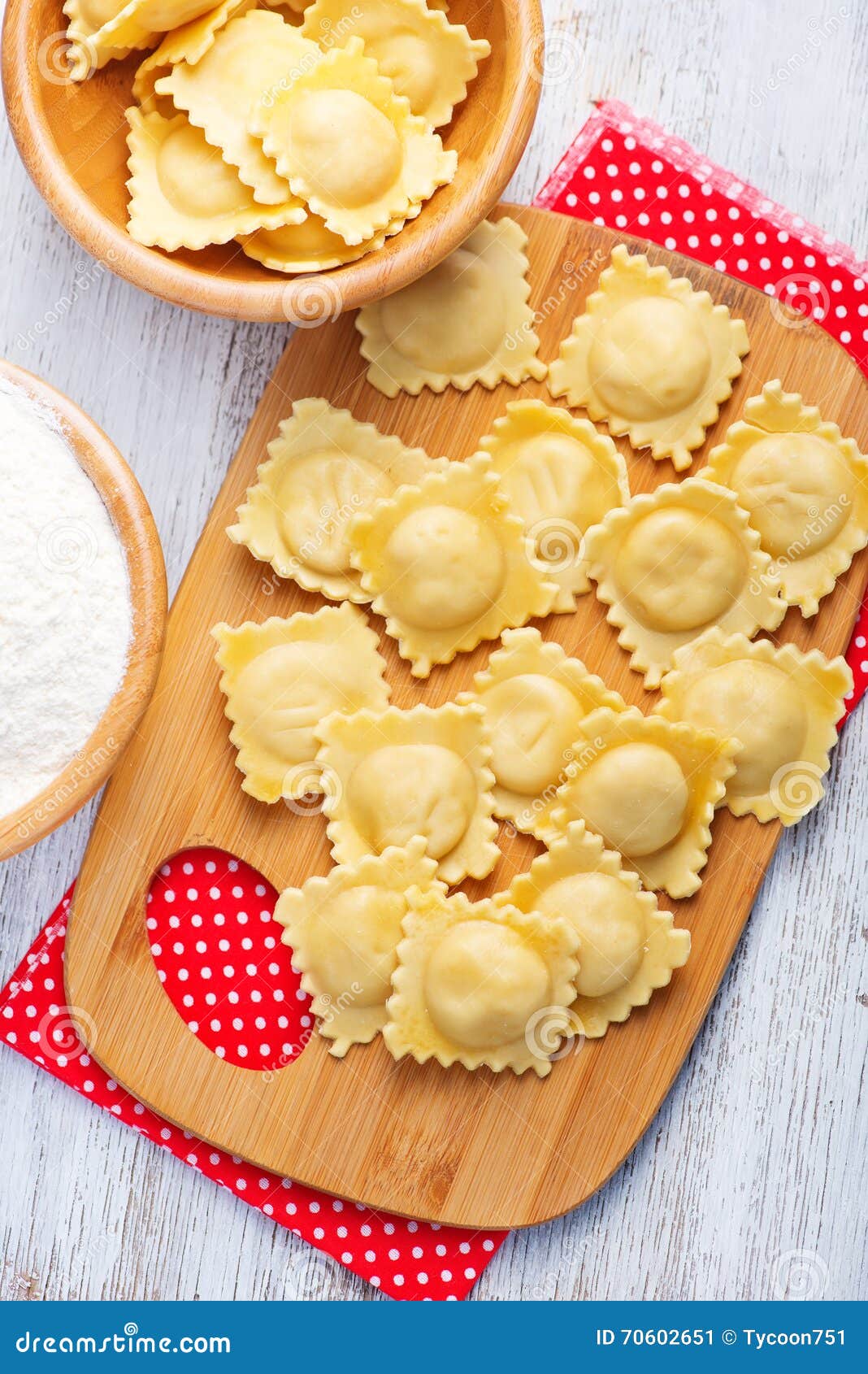 Raw ravioli stock image. Image of mushroom, flour, fresh - 70602651