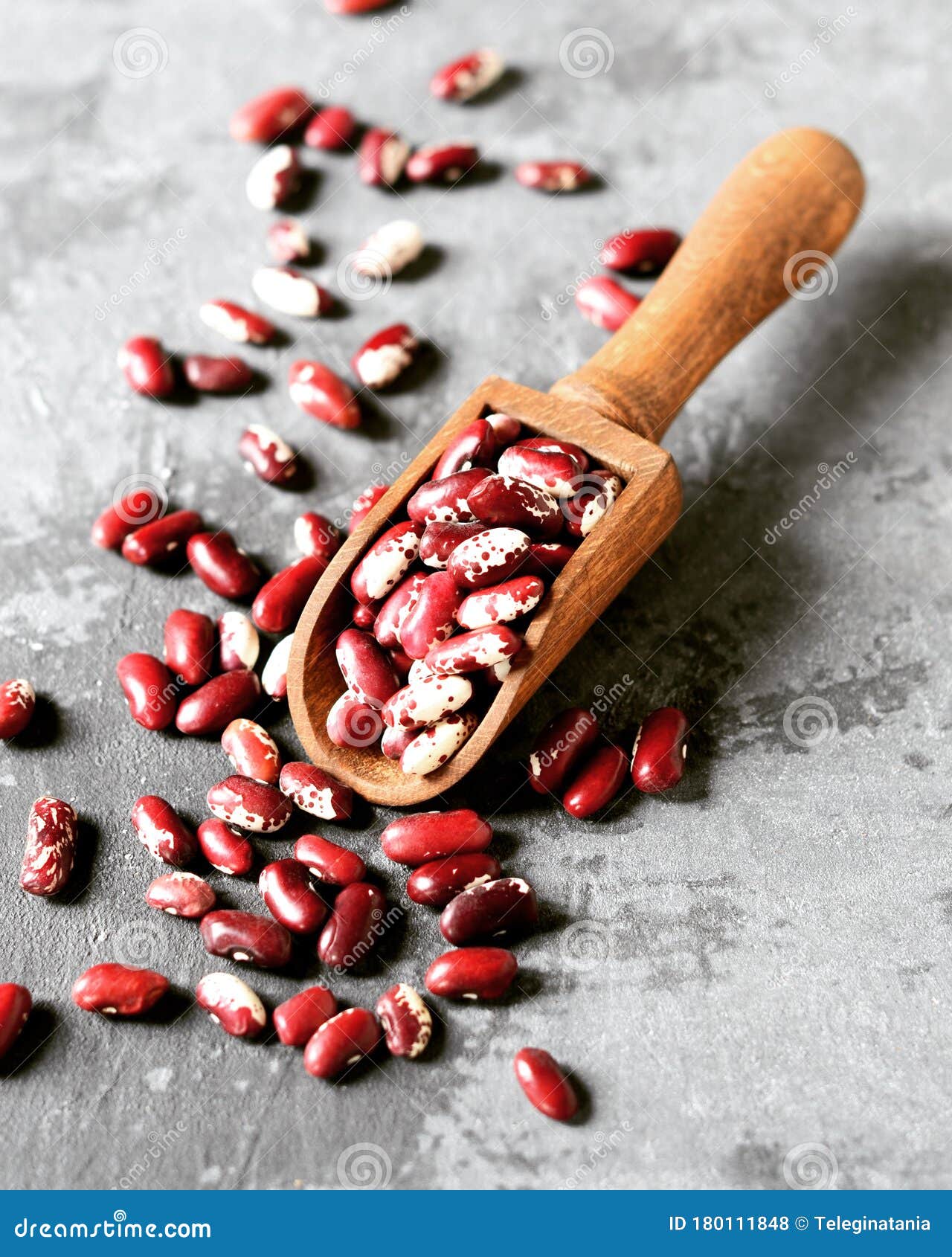 Raw Red Beans on a Gray Background Stock Photo - Image of health, frame ...