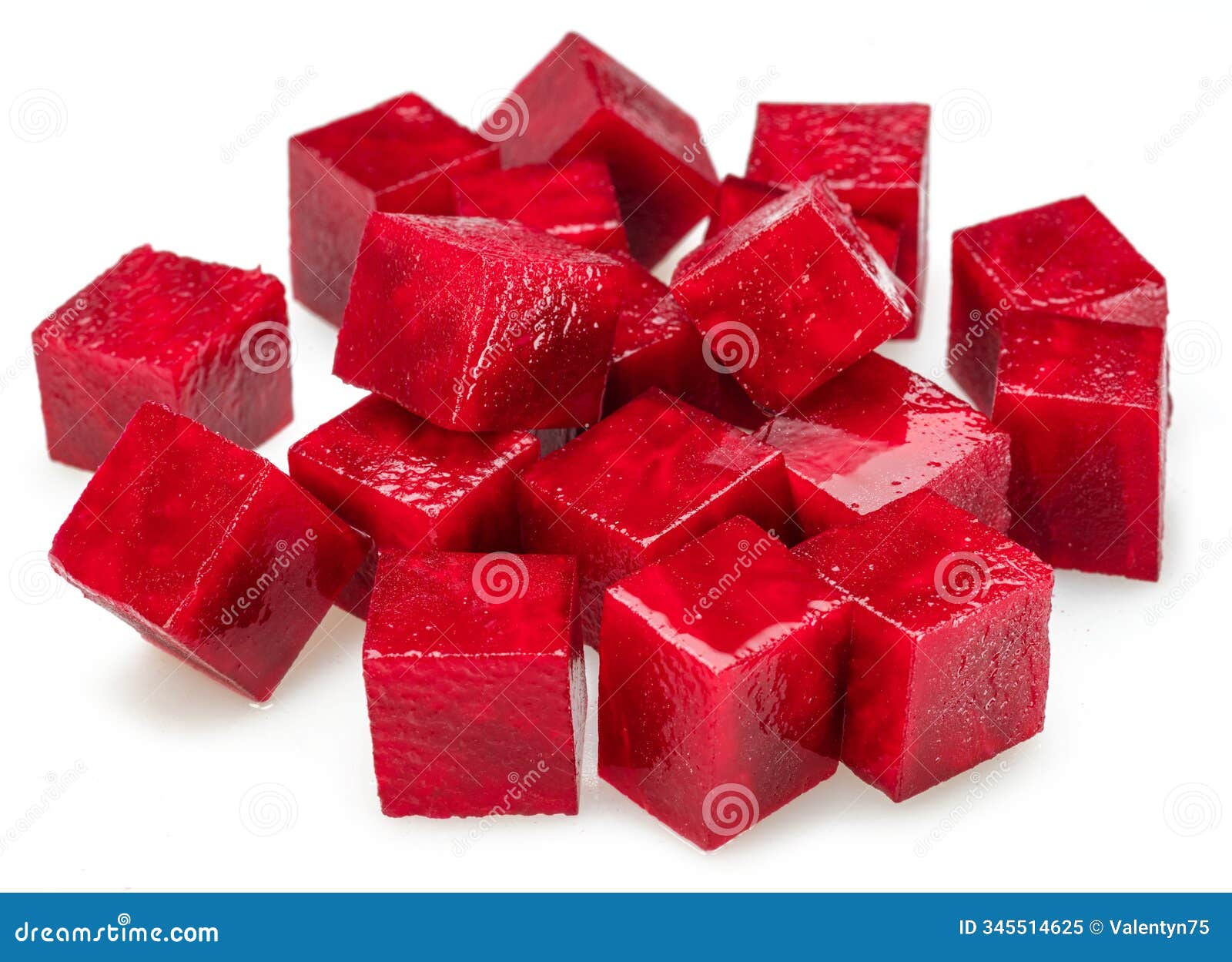 Raw Red Beetroot Cubes Isolated on White Background Stock Image - Image ...
