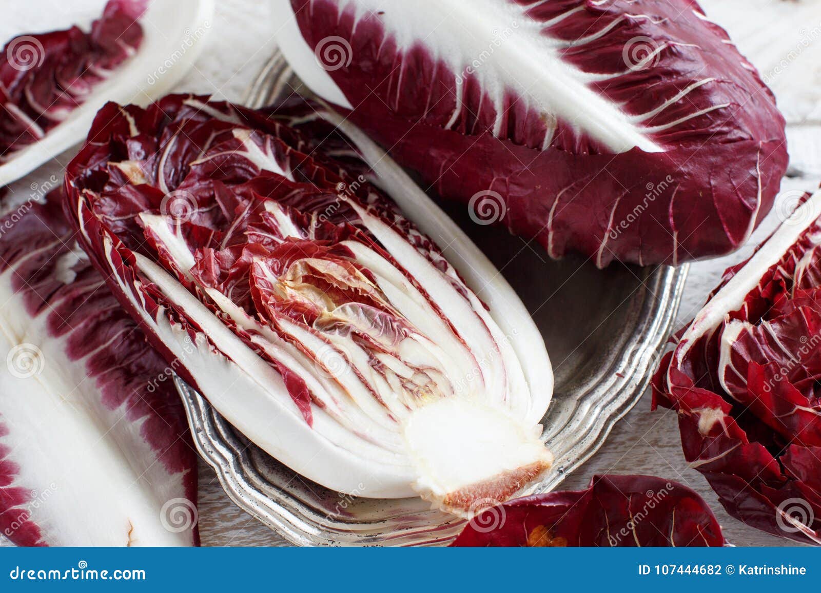 Raw red chicory stock photo. Image of health, salad - 107444682